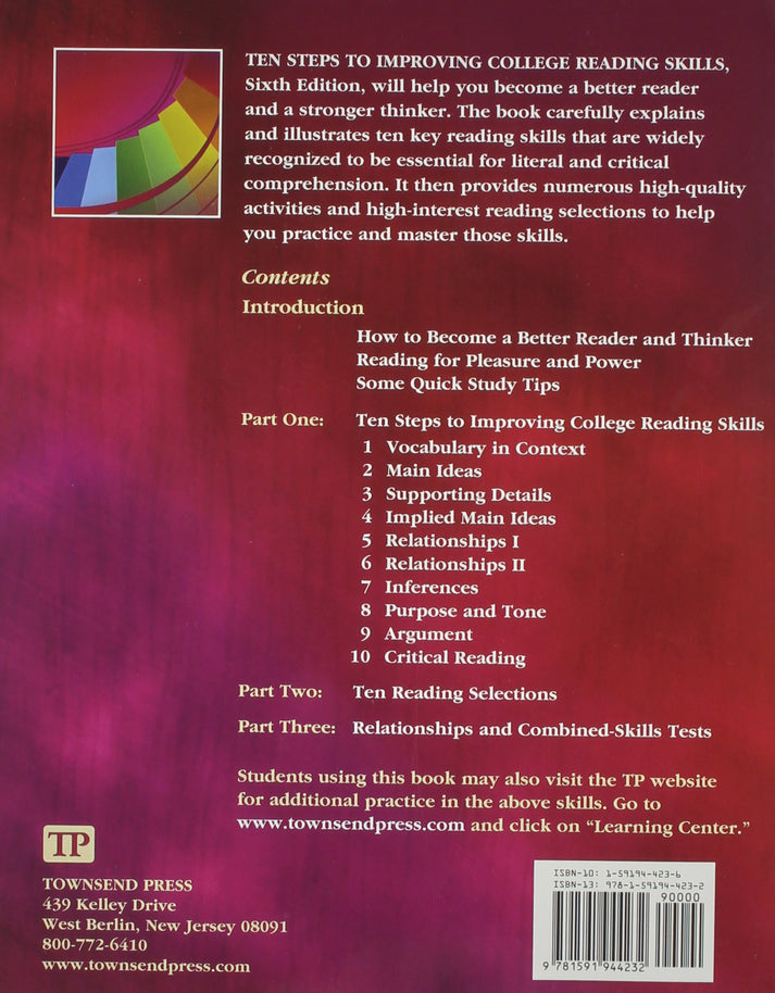 Ten Steps to Improving College Reading Skills - set of 2 – Grace School ...